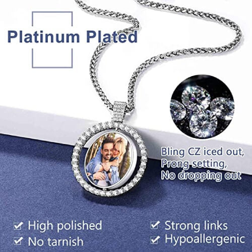 Father's Day Gifts - Photo Rotating Pendant Necklace – Get Engravings