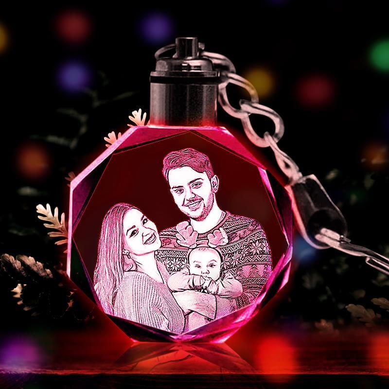 3d photo Laser Engraved Crystal Glass keychain – Get Engravings