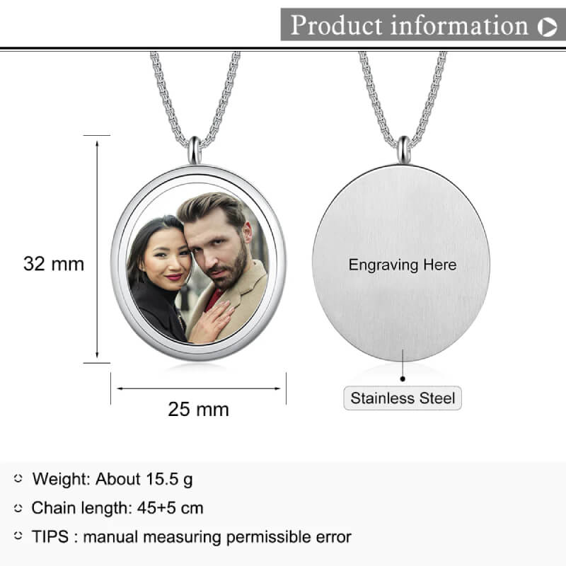Personalized Photo Memorial Pendant Necklace – Get Engravings
