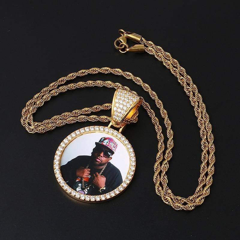 Iced Out Picture Chain Pendant For Men – Get Engravings